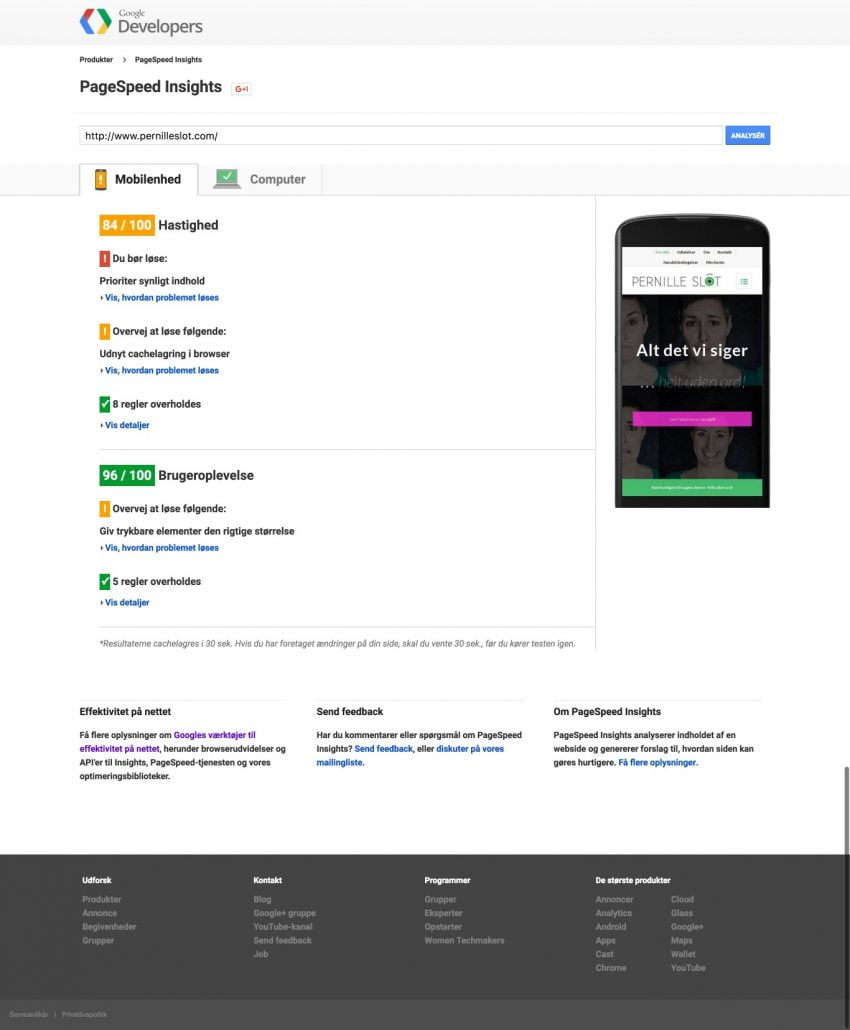 Google PageSpeed Optimering: Pluk de lavt hængende frugter - Yan&Co